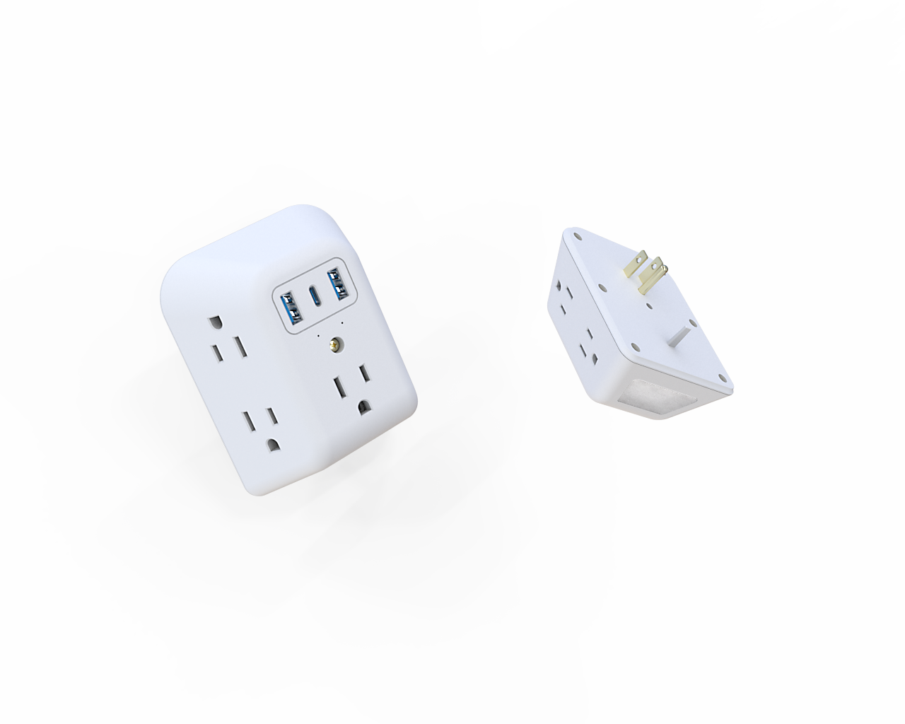 5 Outlet US Surge Protector Extension USB Trapezoidal Travel socket ...